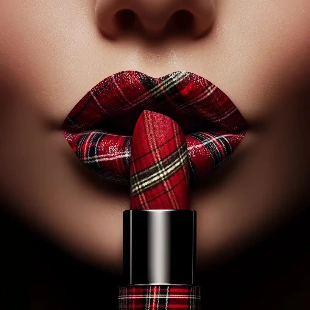 Tartan Lips Illustration - AI Art Style - ImgMCP