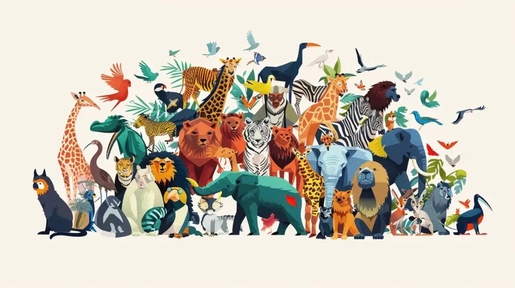 Vector Animal Collage - AI Art Style - ImgMCP