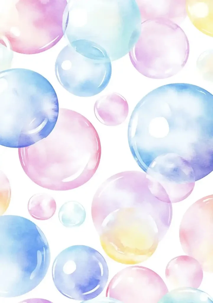 Watercolor Soap Bubbles Pattern - AI Art Style - ImgMCP