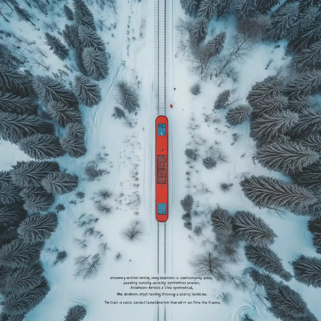 Wes Anderson Train in Winter - AI Art Style - ImgMCP