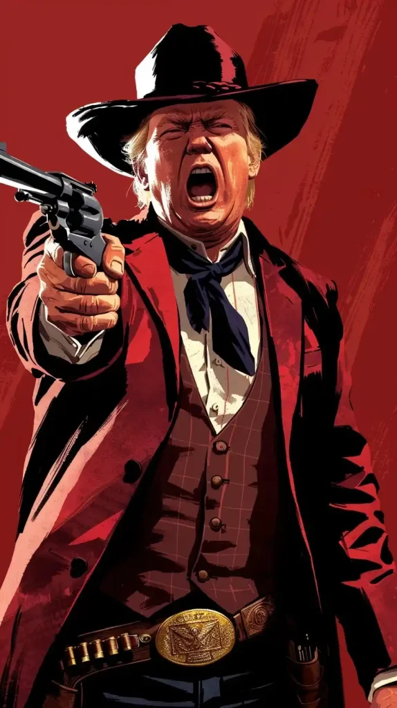 Western Gunslinger in Red - AI Art Style - ImgMCP