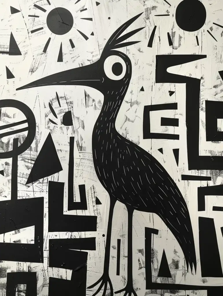 Wetland Birds Doodle Art - AI Art Style - ImgMCP