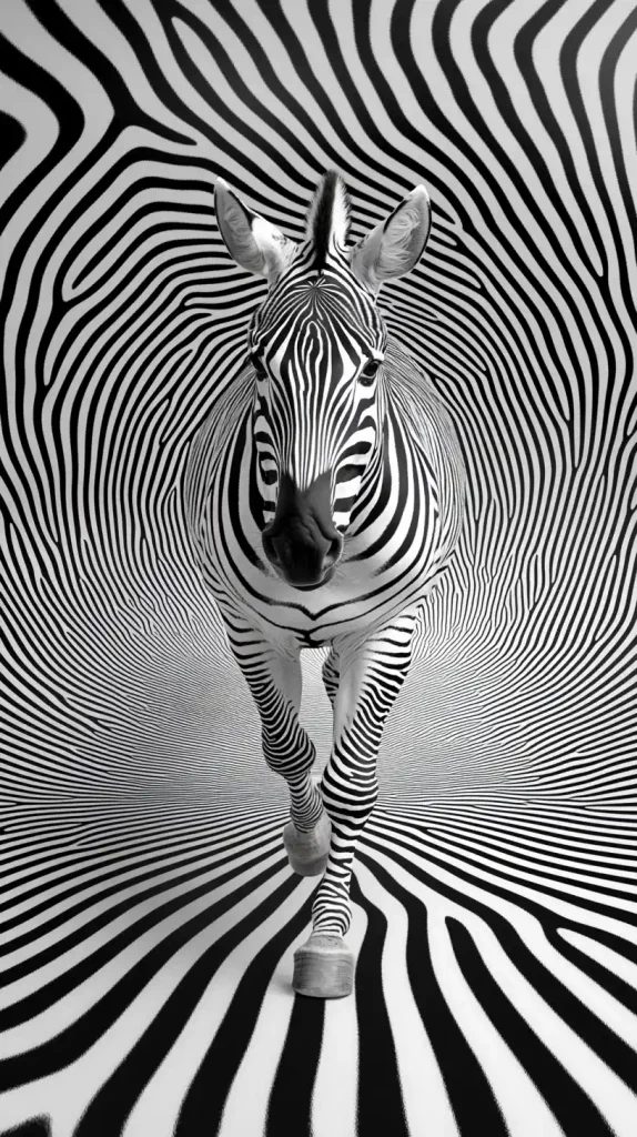 Zebra in Optical Lines - AI Art Style - ImgMCP